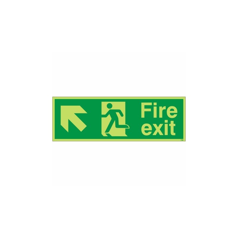 Fire Exit Arrow Up Left Sign | Rainbow Safety