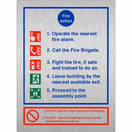 Fire Action Sign 200 x 300mm
