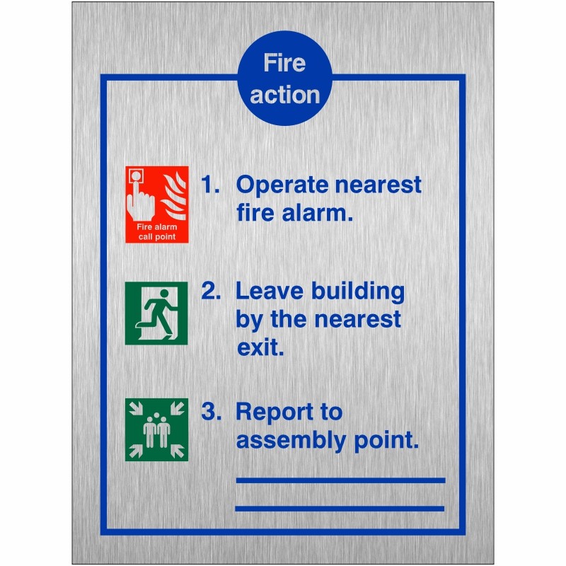3 Point Fire Action Notice Sign