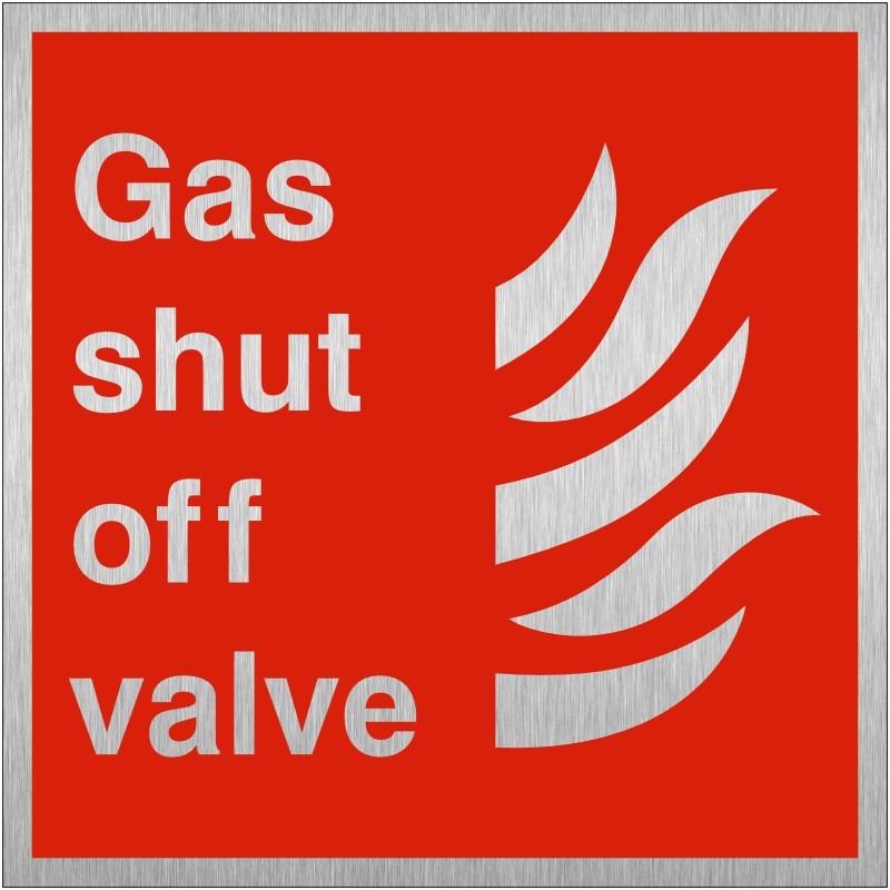 Gas Shut Off Valve Sign