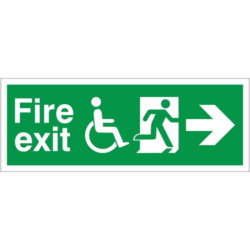 Refuge Fire Exit Right Sign