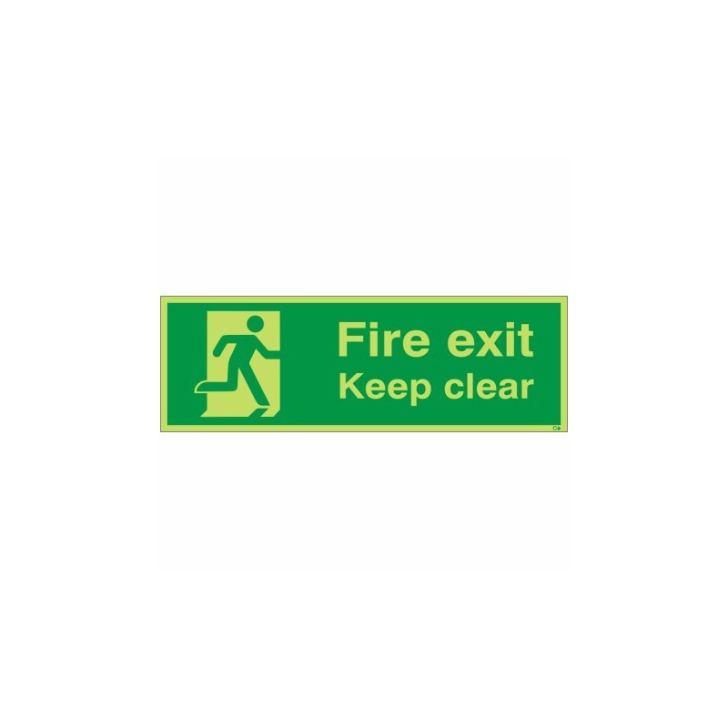 Fire Exit Keep Clear Running Man Right Sign | Rainbow Safety