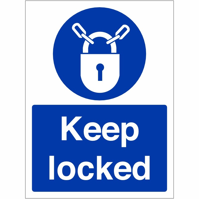 Keep Locked Sign - BS 5499 Compliant