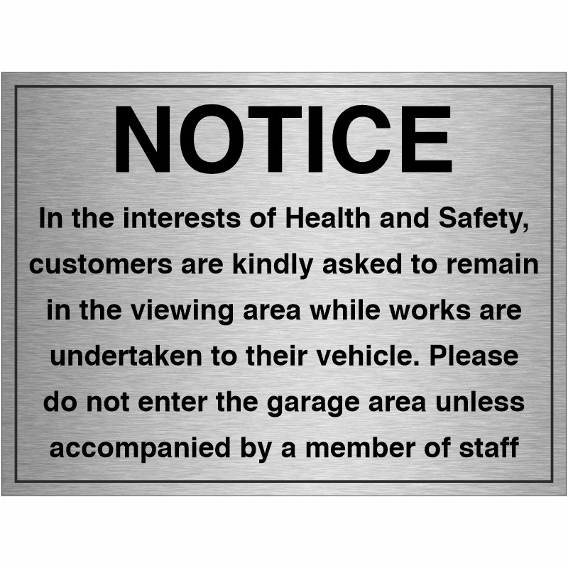 Health and Safety Notice Sign