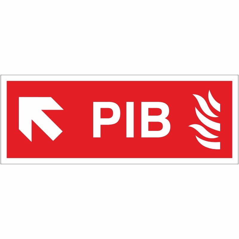 Premises Information Box (PIB) Arrow Up Left Sign