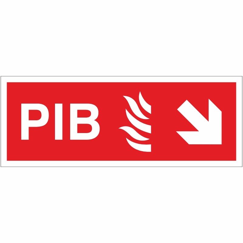 Premises Information Box (PIB) Arrow Down Right Sign