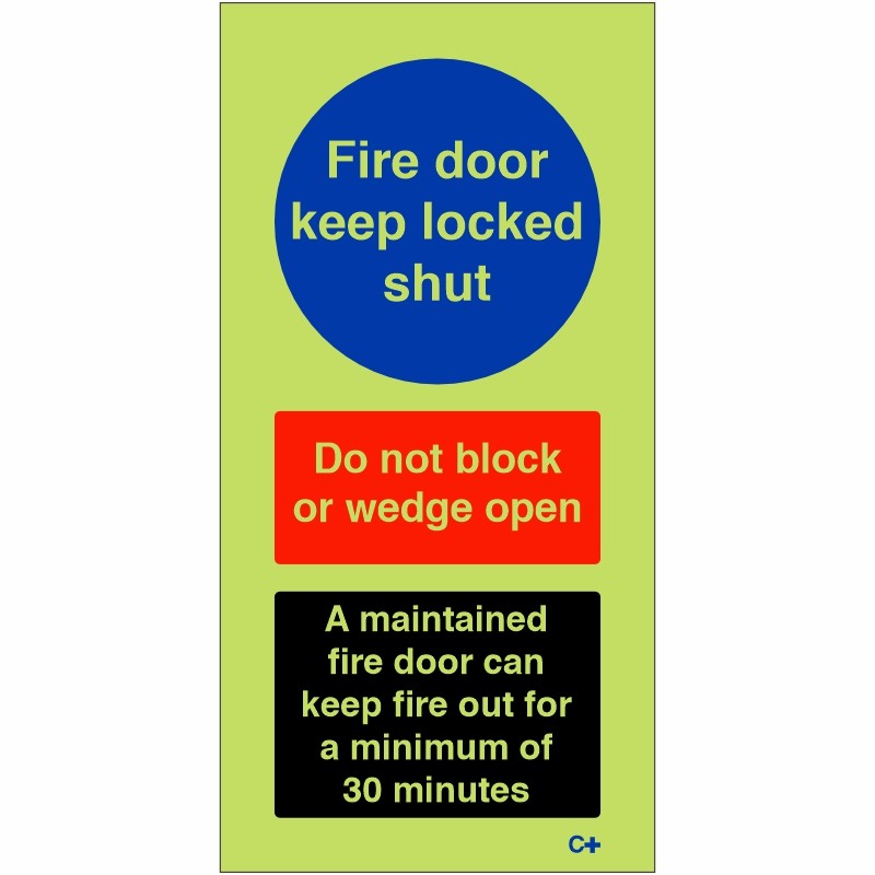 Fire Door Keep Locked Shut - A Maintained Fire Door Sign