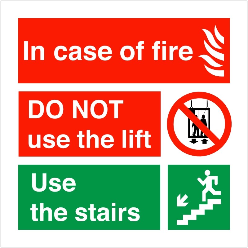 Fire Instruction Sign 150 x 150mm