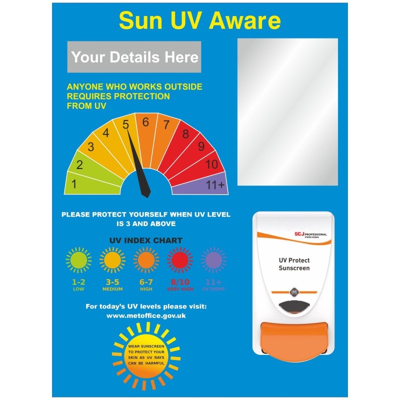 Sun Protect UV Skin Safety Board Sign