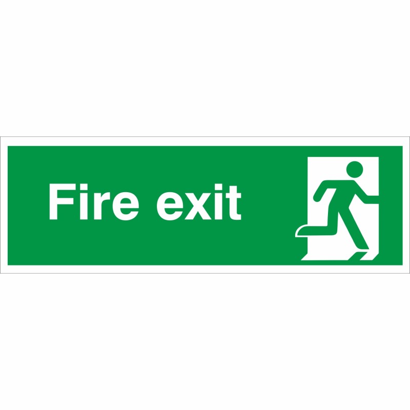 Fire Exit Running Man Right Sign | Rainbow Safety