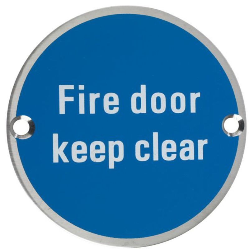 Fire Door Keep Clear Door Stainless Steel Sign